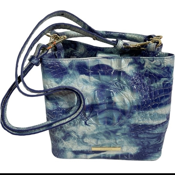 Brahmin | Bags | Brahmin Mini Amelia Chambray Melbourne Marble Blue ...